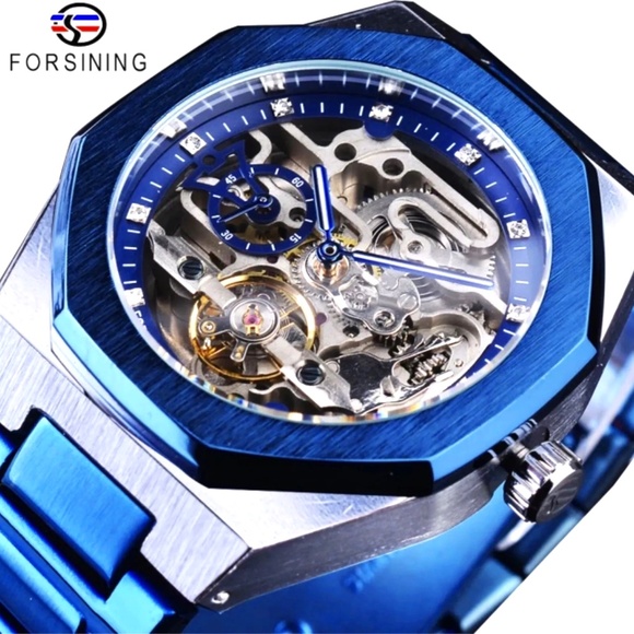 Forsining | Accessories | Mens Skeleton Mechanical Luminous Luxury ...